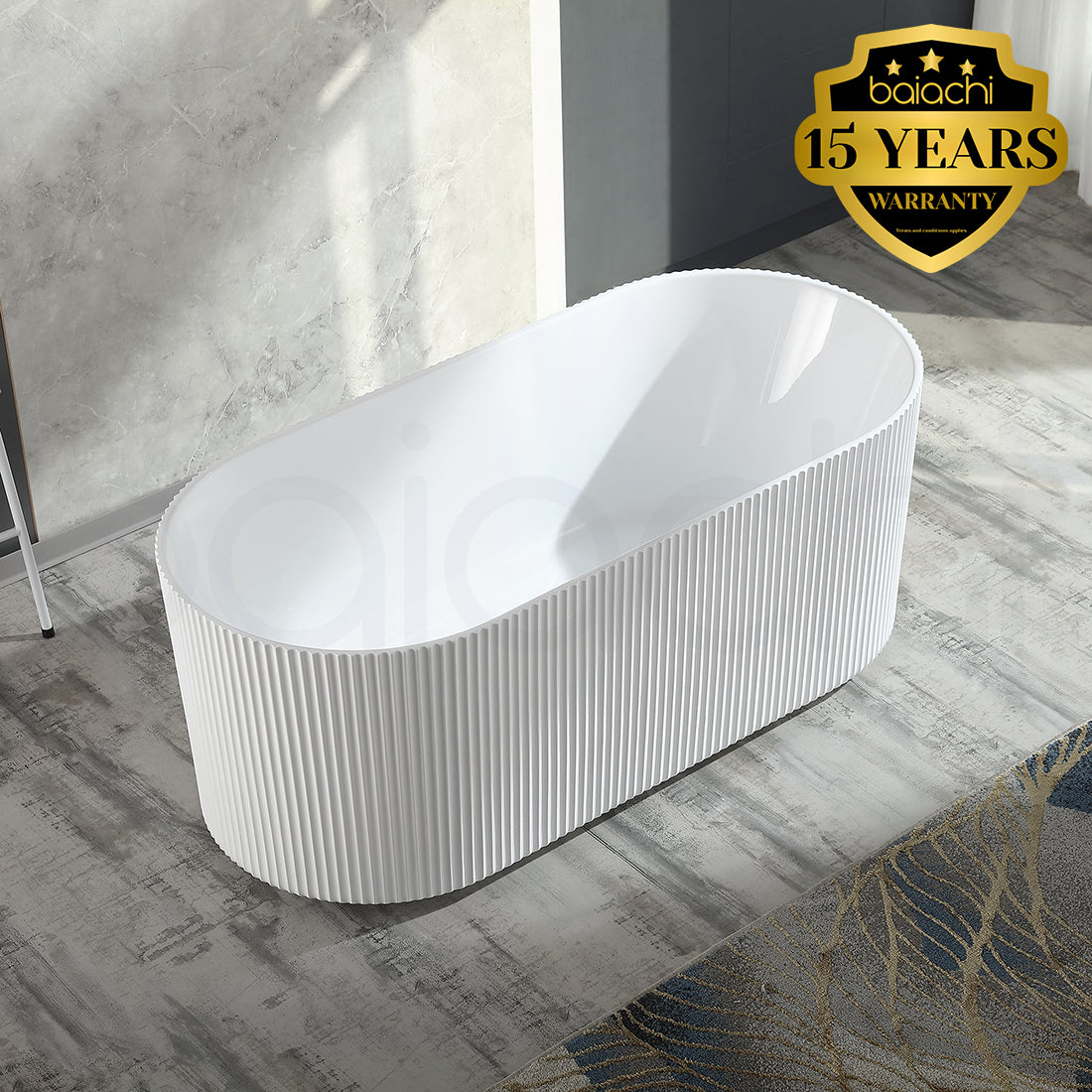 Baiachi Florence 1700 Fluted Oval Freestanding Bath MK2