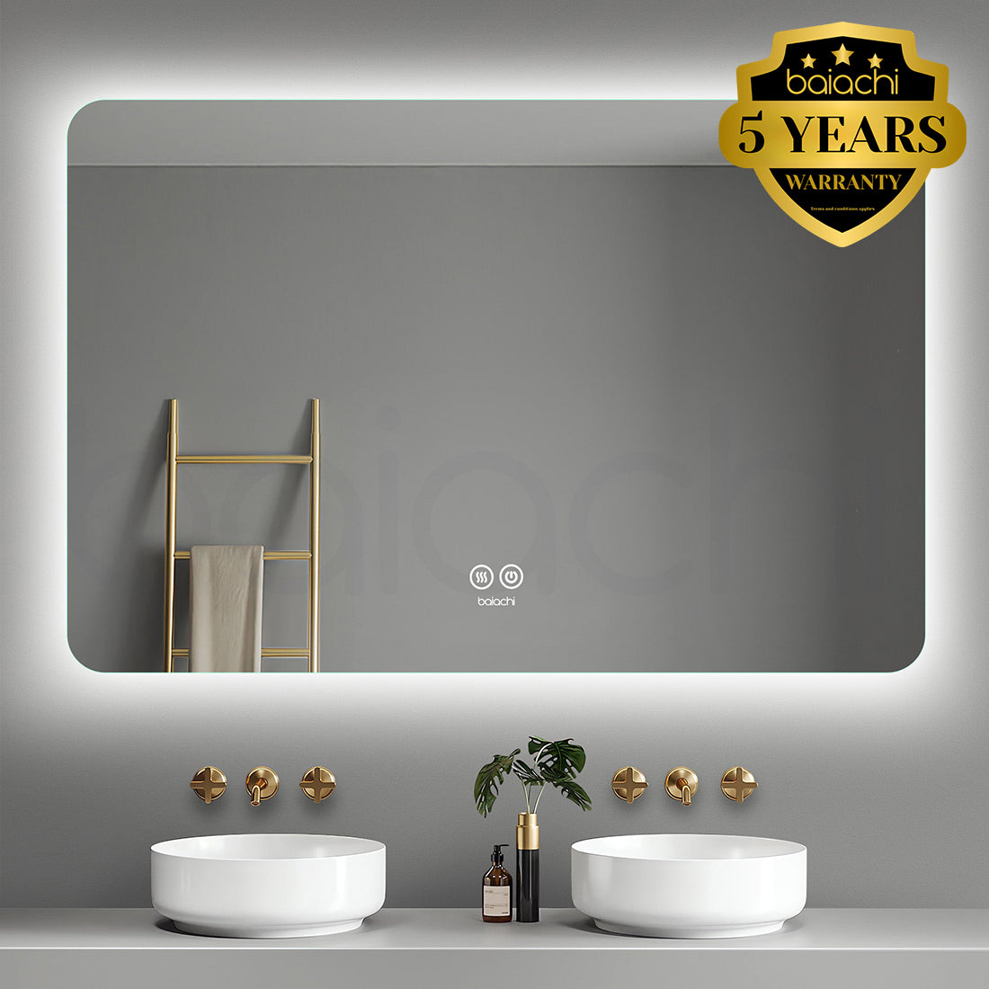 Baiachi LED Square 1200x800mm Backlit Anti-Fog Mirror