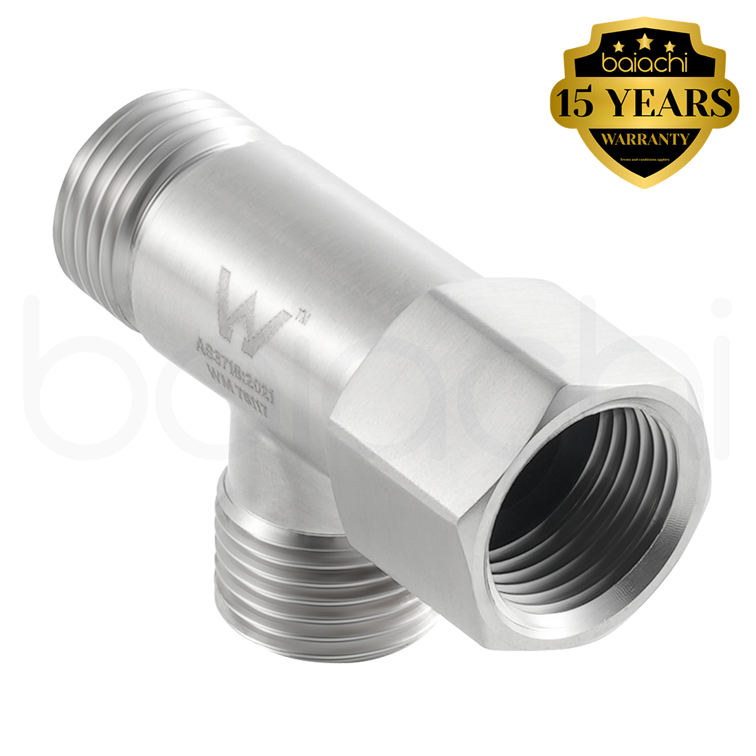 Baiachi 3 way T connector Stainless Steel 1/2"Fx1/2"Mx2