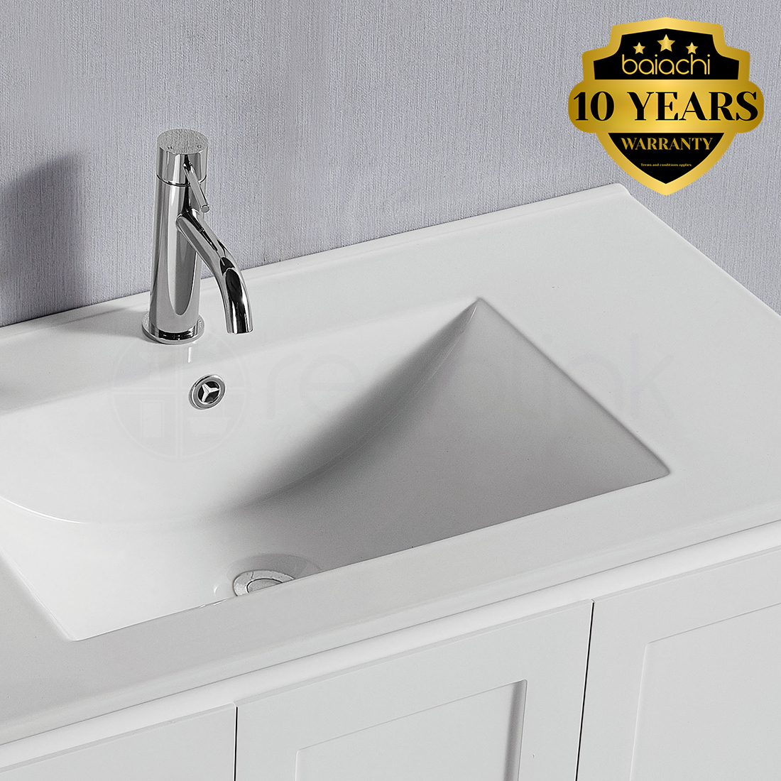Shaker 750mm PVC Bathroom Vanity Ceramic Basin