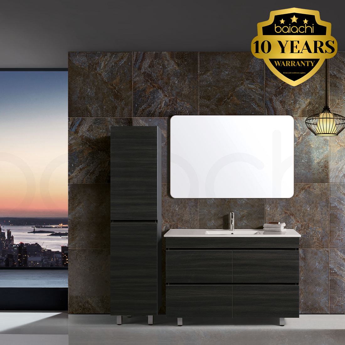 Vellena 1200mm PVC Water Proof Empire Oak Bathroom Vanity Cabinet