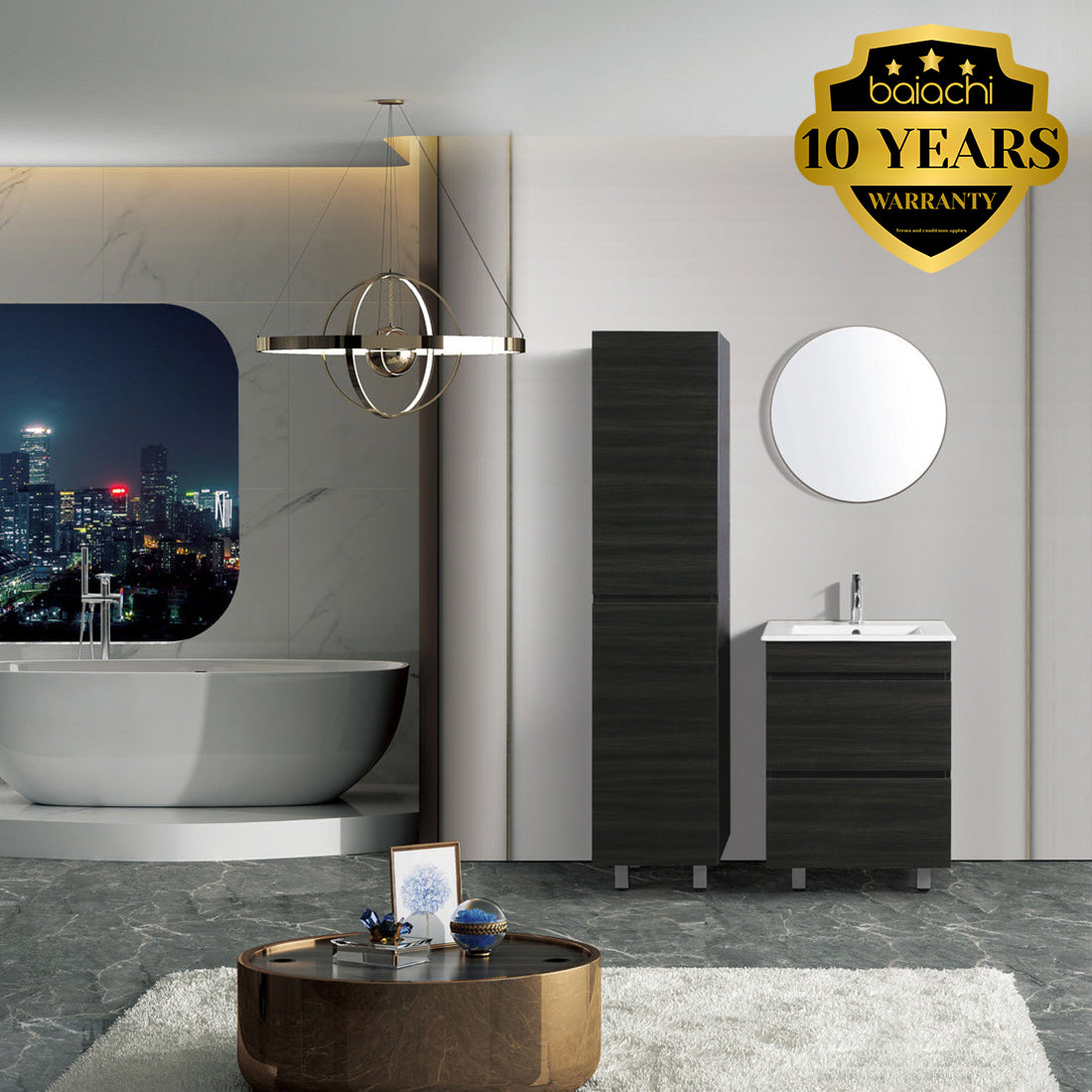 Vellena 600mm PVC Water Proof Empire Oak Bathroom Vanity Cabinet